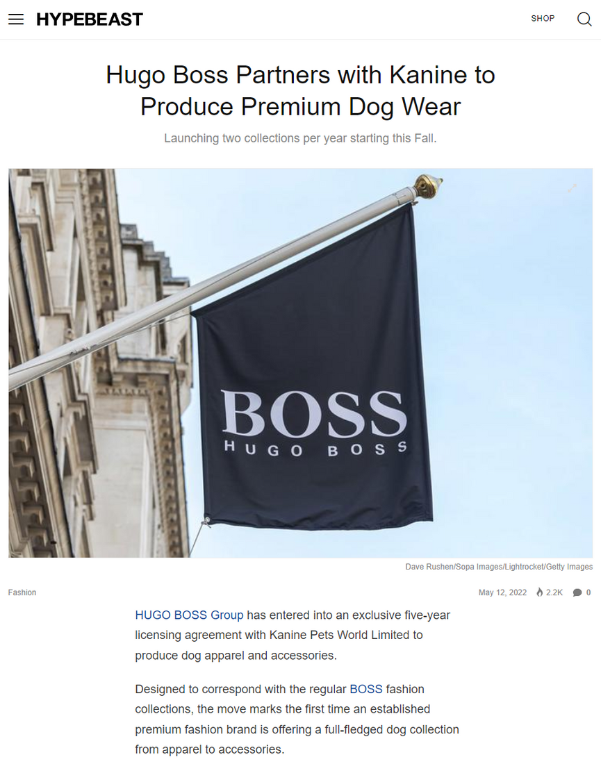 Hugo Boss Partners with Kanine to Produce Premium Dog Wear – Kanine.com